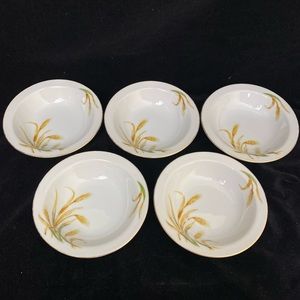 Puritan | Dining | Vintage Set Of 5 Puritan China Wheat Pattern Rimmed ...